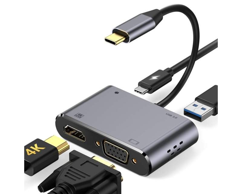 Adapter USB 3.1 Tip C (M) - HDMI+VGA+ 3.0 USB + tip C - Kablovi ...